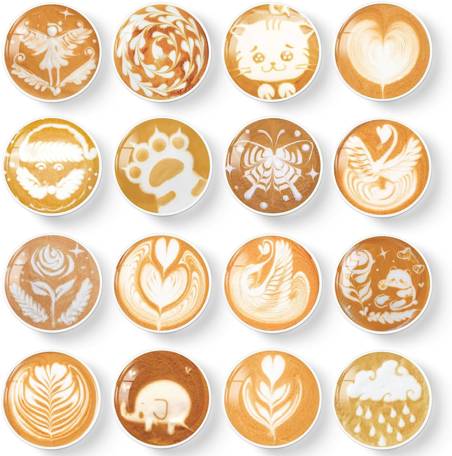 16PCS Refrigerator Magnets, Latte Art Fridge Magnets Decoration for ...