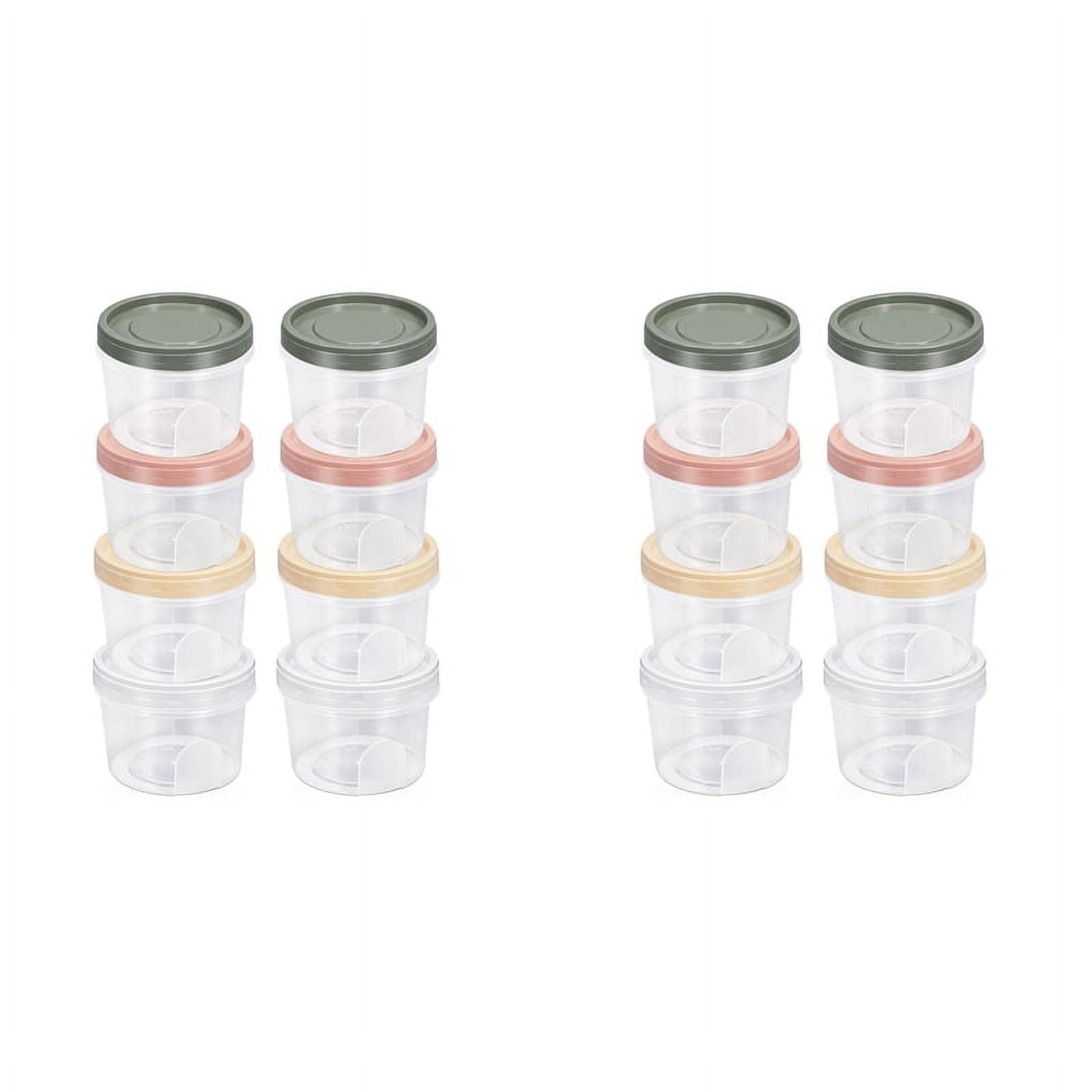 16PCS Round Plastic Containers with Lids, Reuseable Small Freezer ...