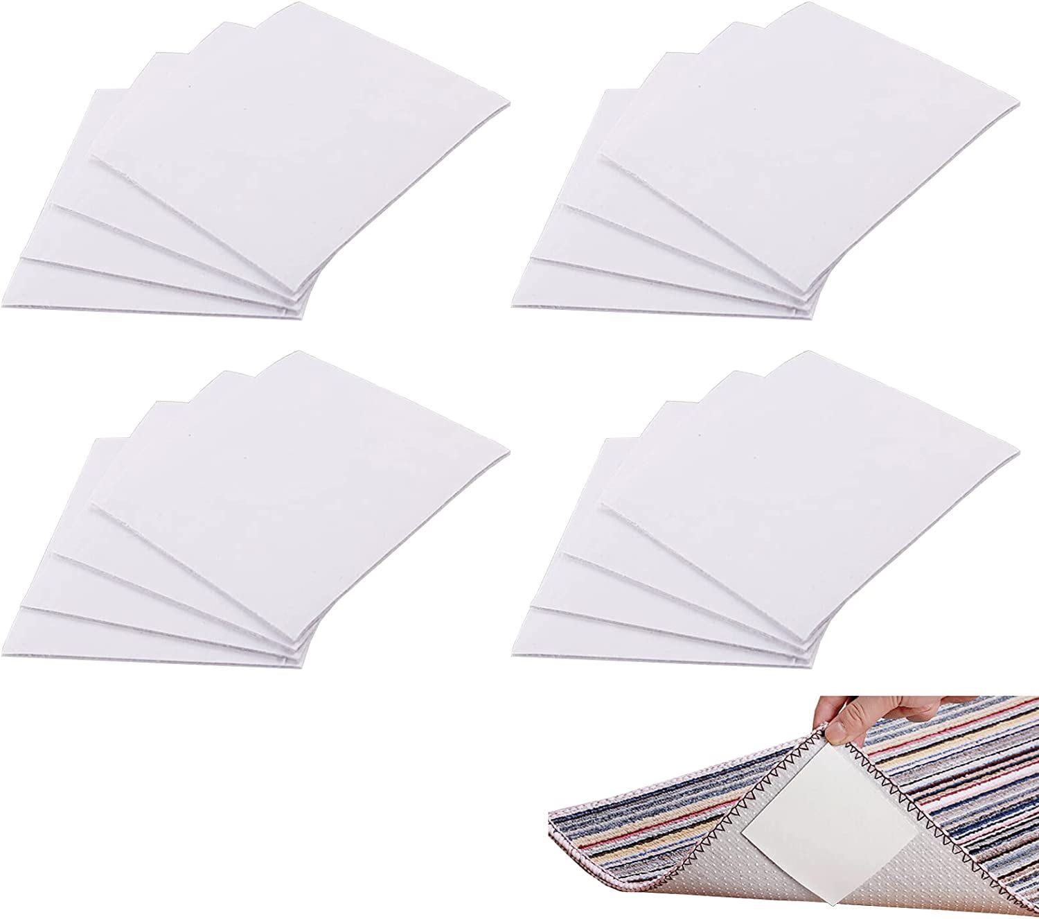 16PCS Rug Pad Gripper for Hardwood Floors,Washable Carpet Tape Non Slip ...