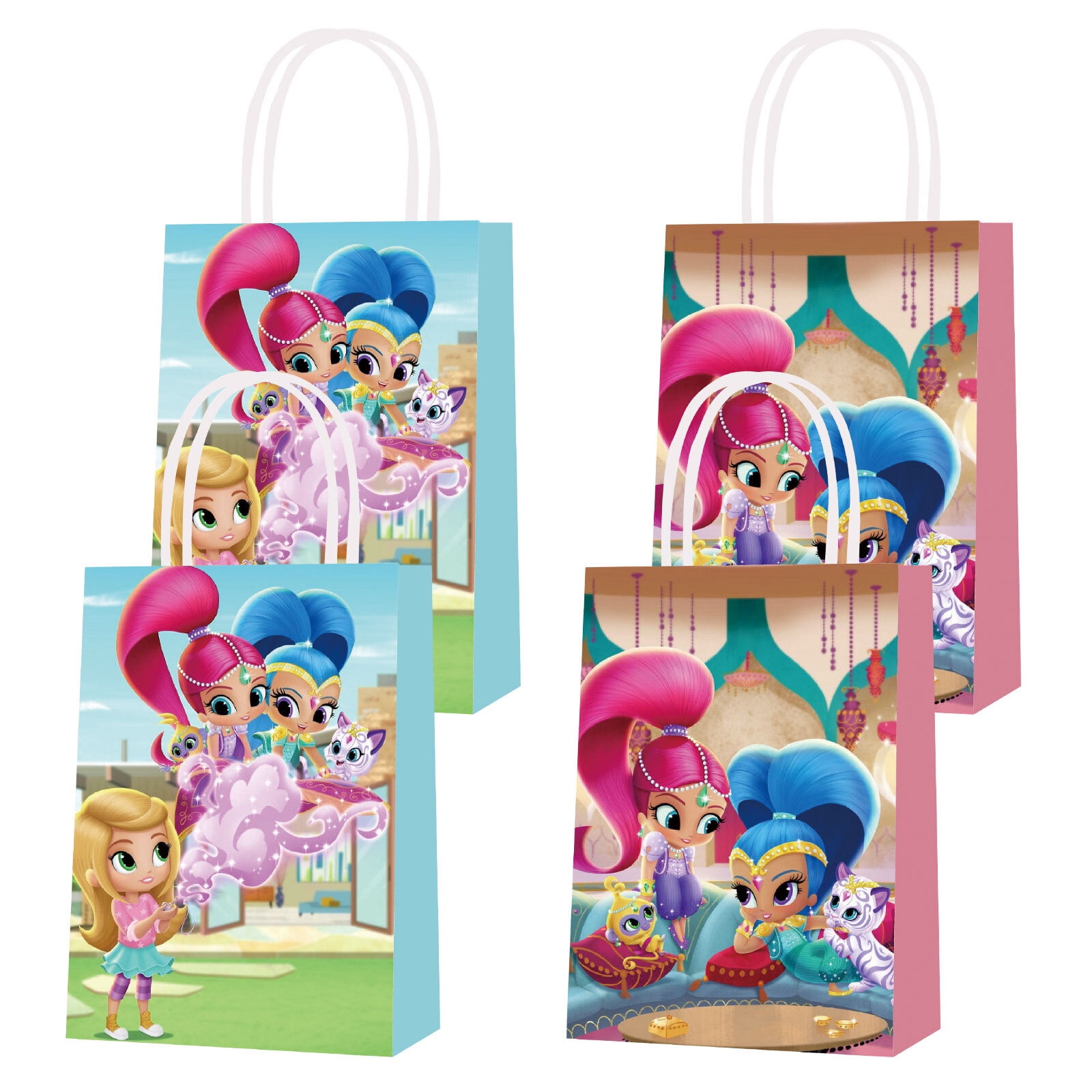 16PCS For Shimmer and Shine Theme Birthday Party Bags,Handles Favor ...