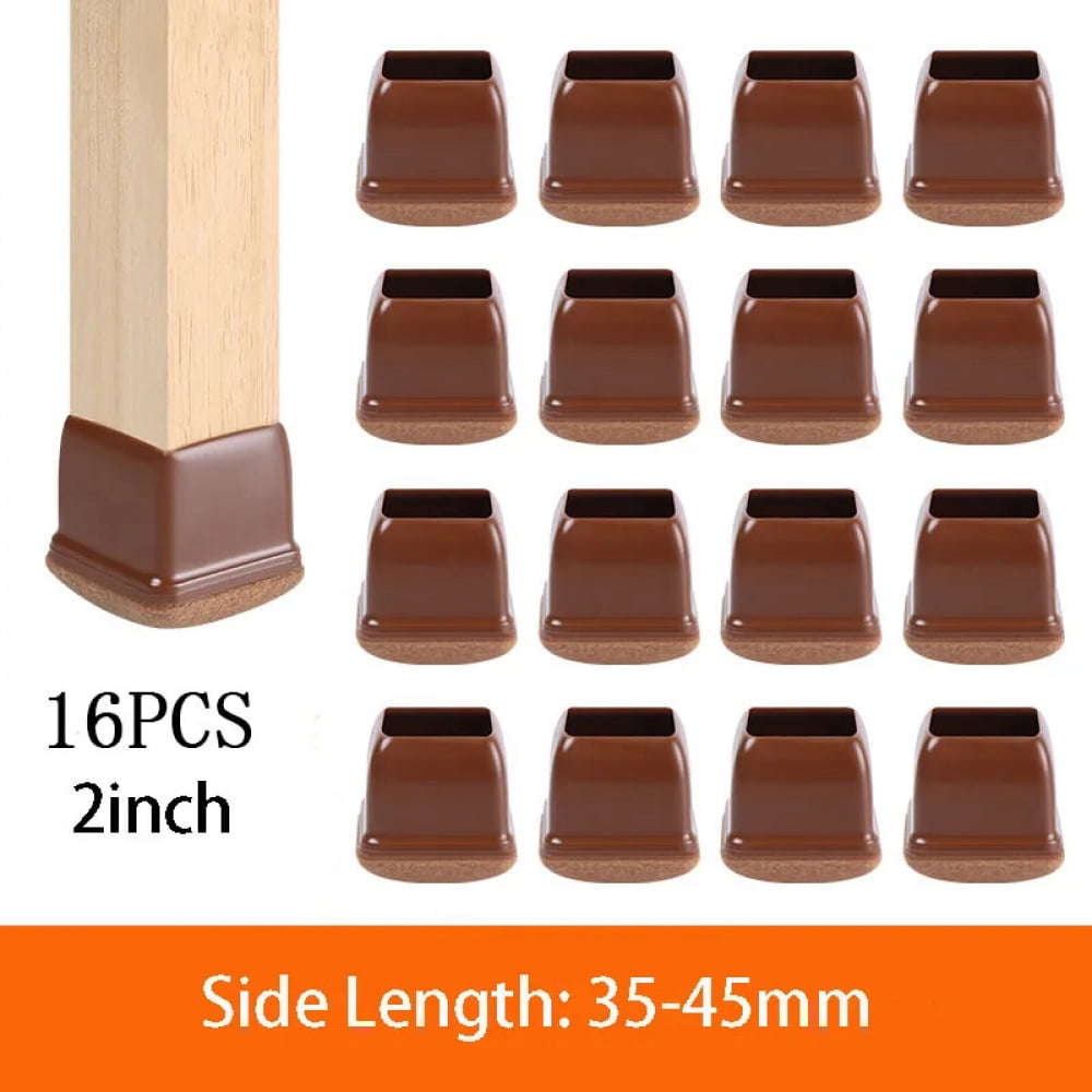 16PCS Transparent Table Chair Leg Protectors Caps Round Square for ...