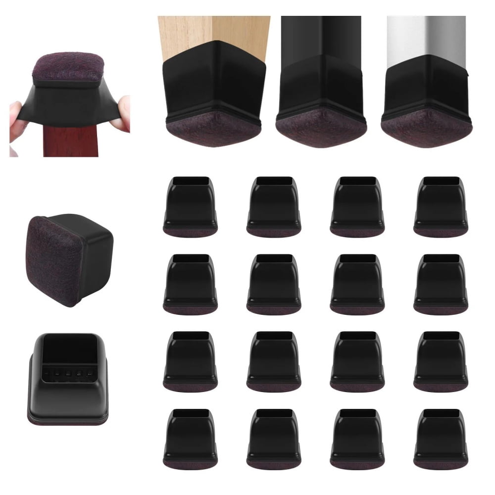 16PCS Transparent Table Chair Leg Protectors Caps Round Square for ...