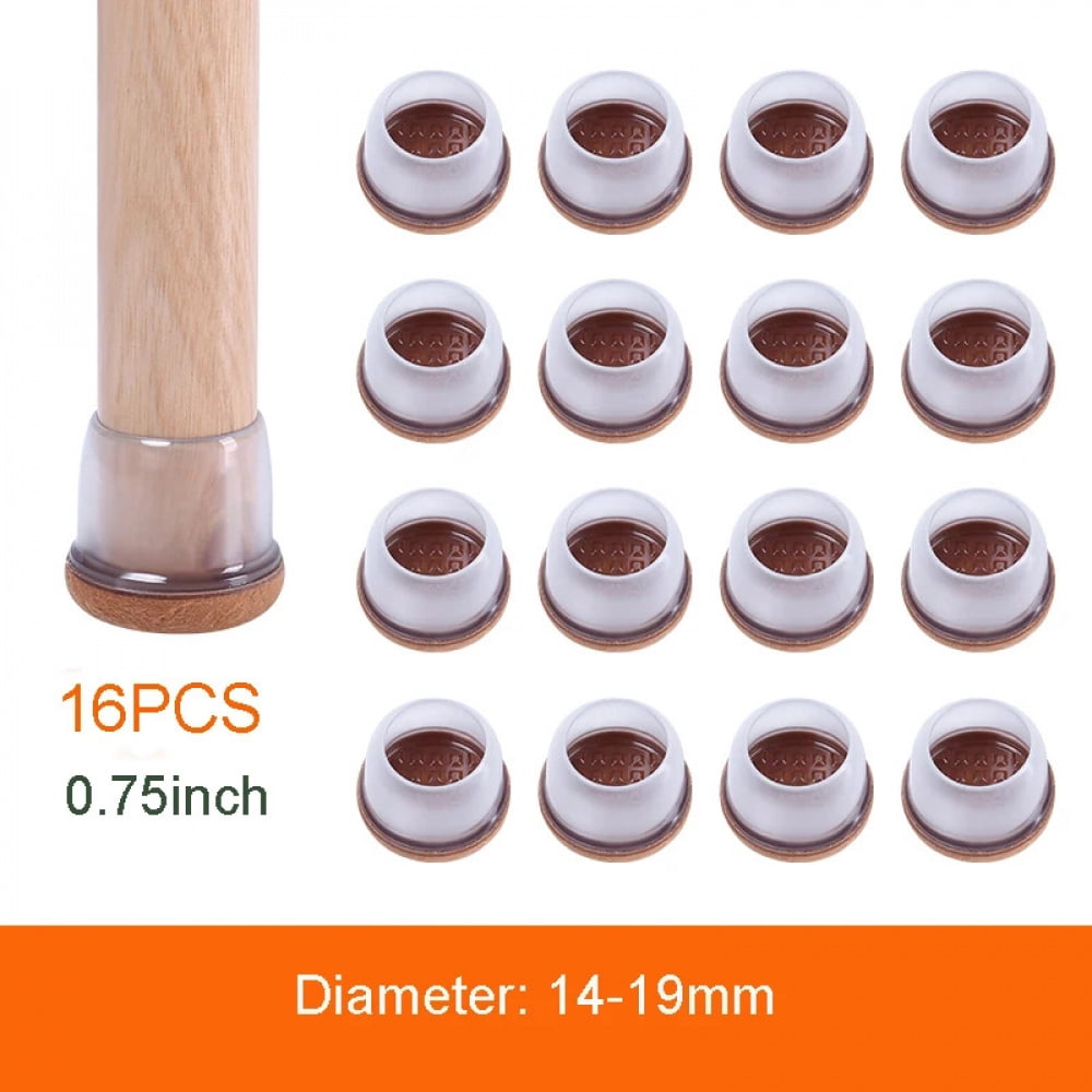 16PCS Transparent Table Chair Leg Protectors Caps Round Square for ...