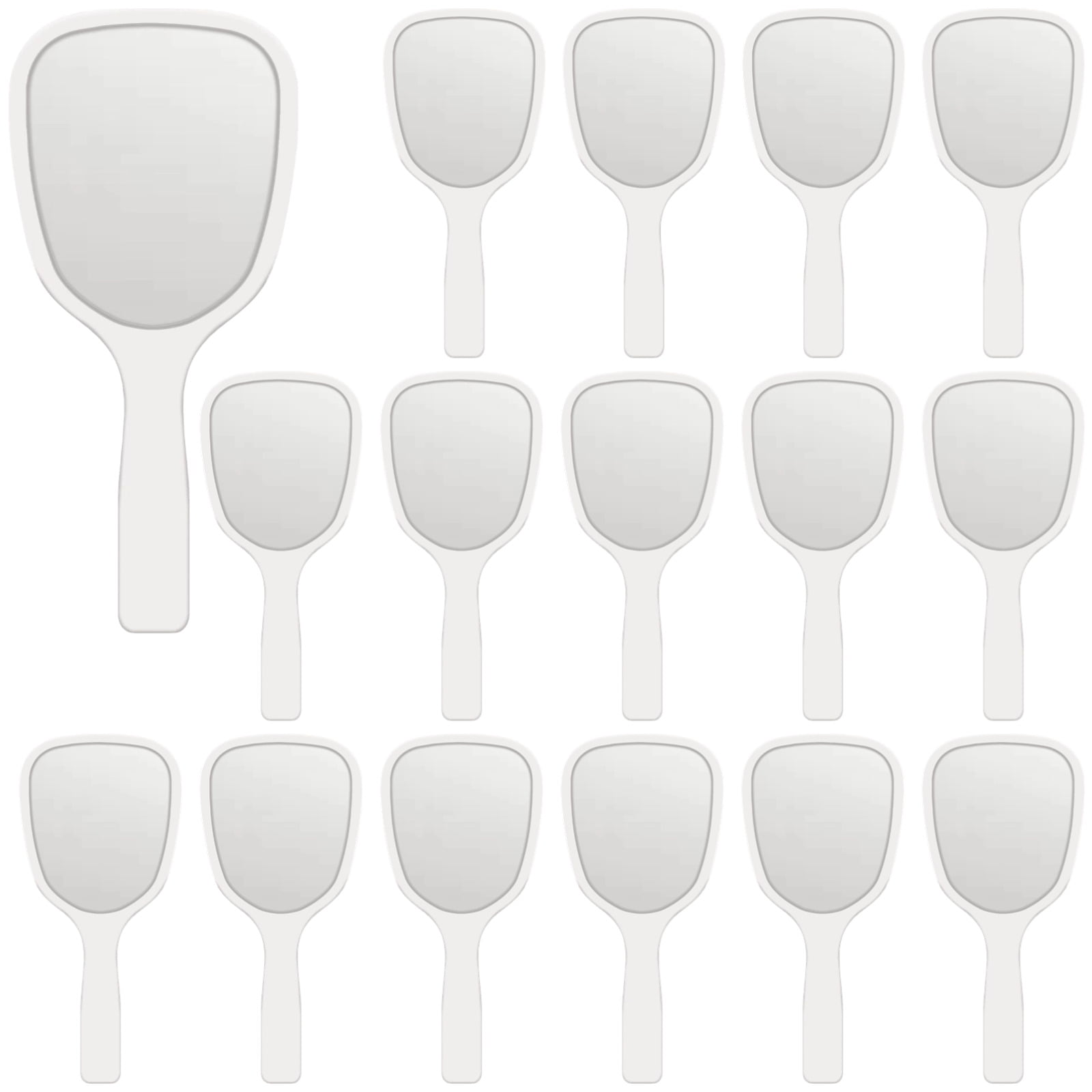 16PCS White Handheld Makeup Mirrors for Travel, Compact and Portable ...