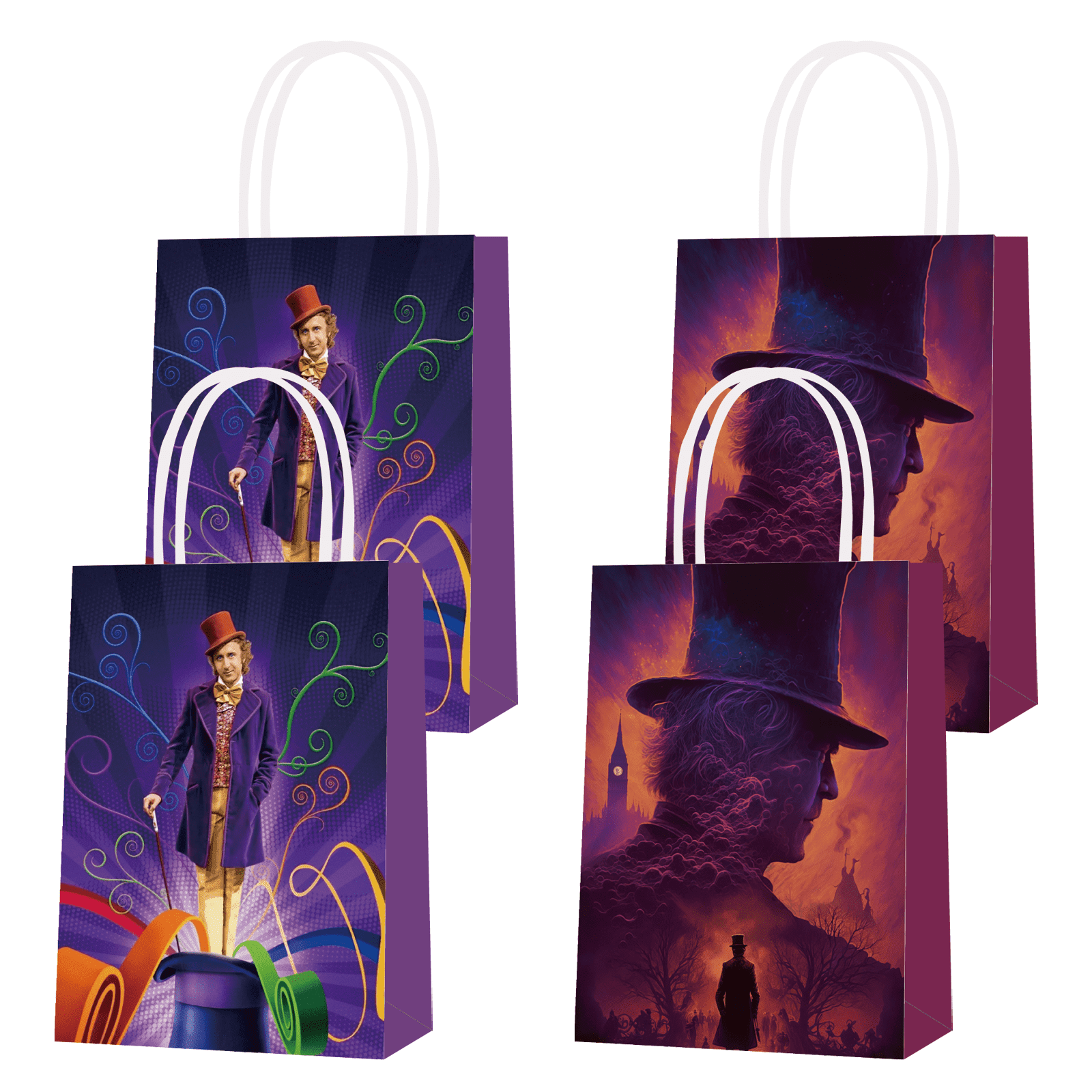 16PCS Willy Wonka Theme Party Bags, Party Favor Bags,Birthday Party ...