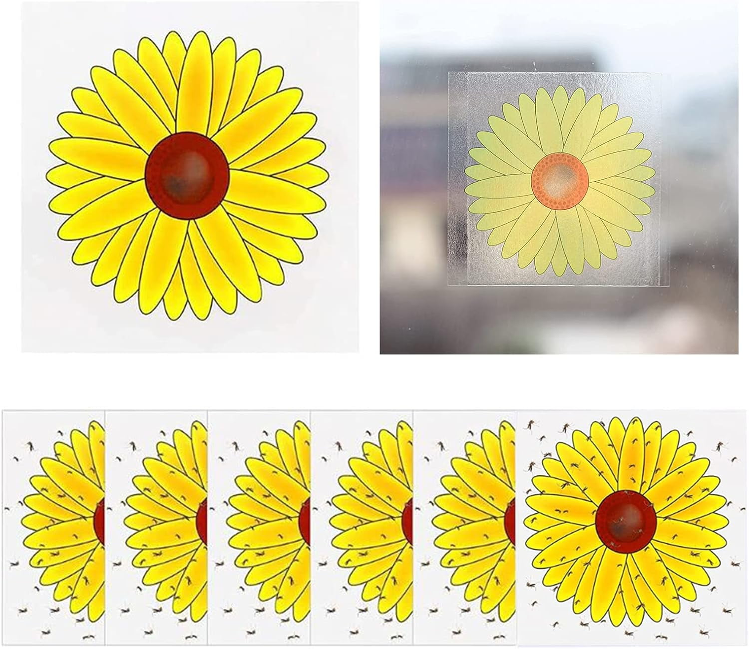 16PCS Window Fly Traps, Flies & Bug Window Fly Trap, Sunflower Style ...