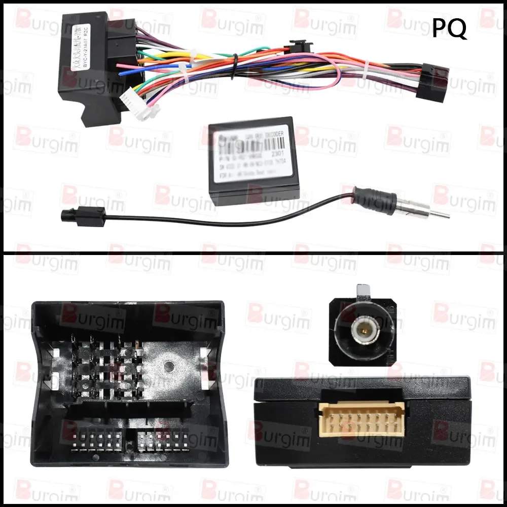 16PIN Car Stereo Power Cord Adapter Canbus Decoder For Volkswagen VW ...