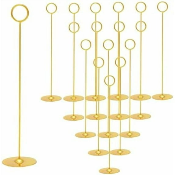 16PK Gold Table Number Holders Place Card Holders 12 Inch Table Card ...
