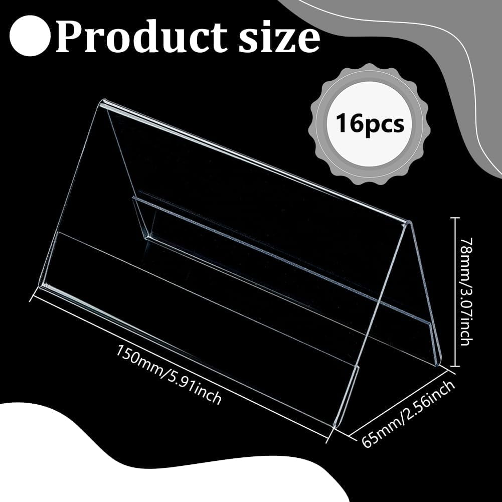 16Pack Acrylic Table Name Plates 3x5.9inch Blank Name Plate Holder Desk ...