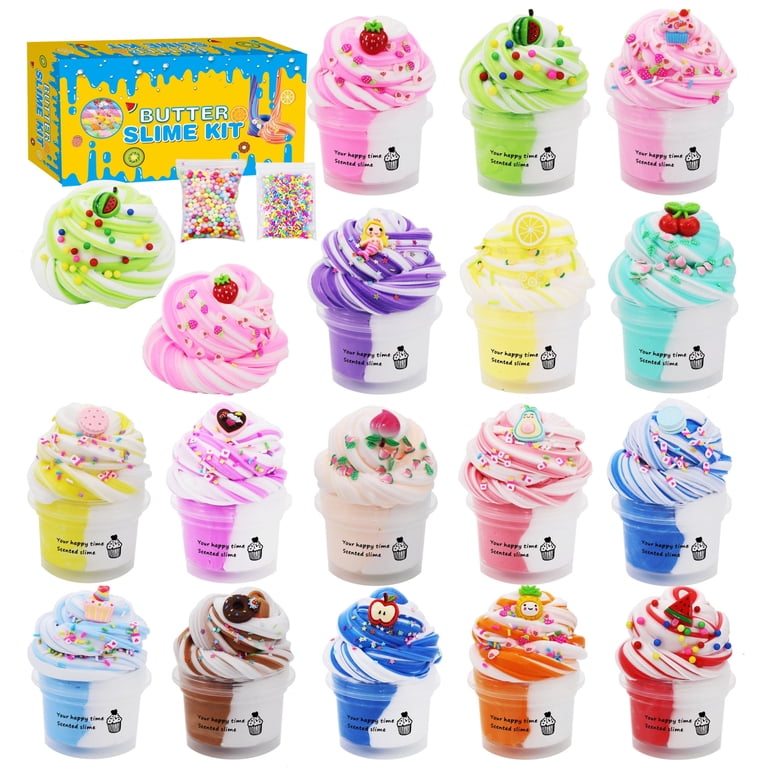 Teen Girl Gifts 12 Pack Butter Slime Kit - DIY Scented, Super Soft, Non ...