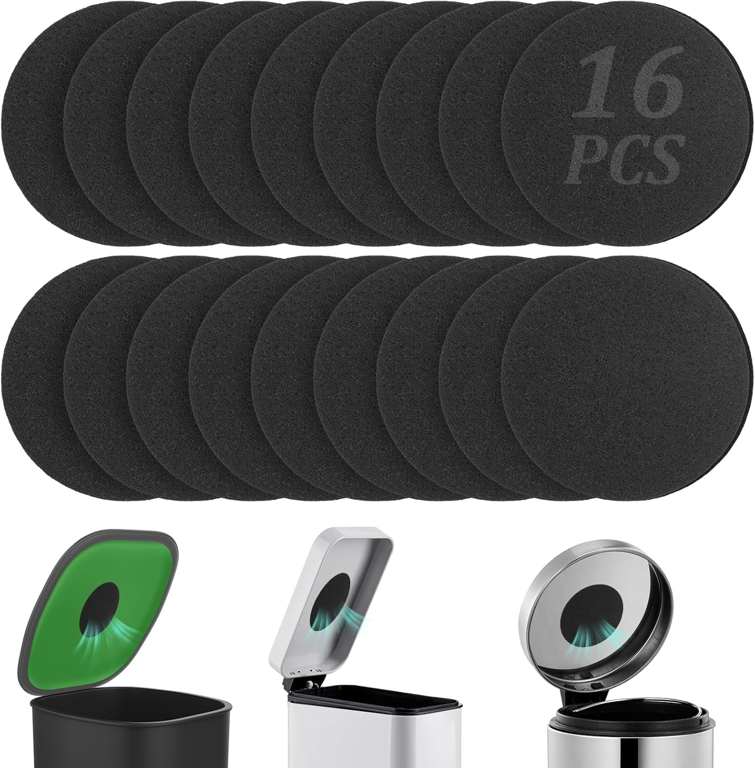 16Pack Charcoal Filters for Compost Bucket - Kospetsin 6.7Inch ...