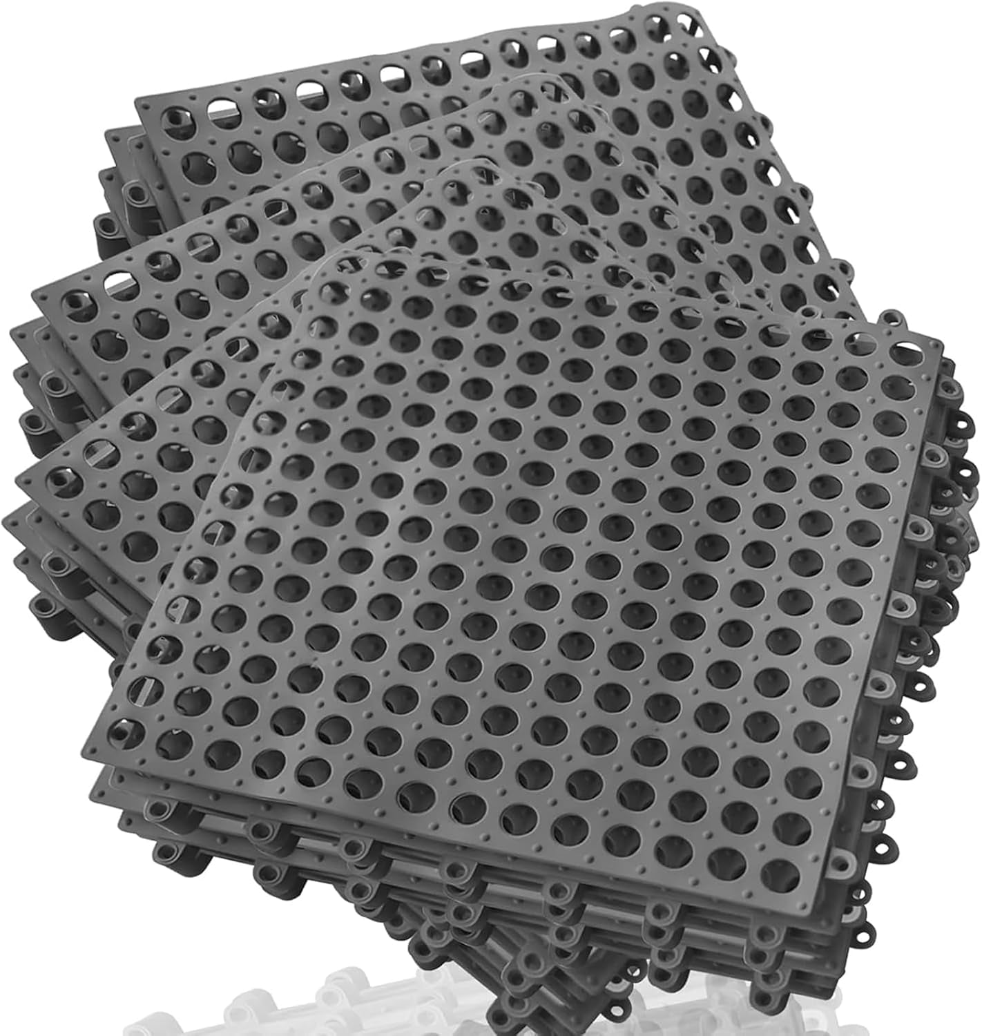 16Pack Drainage Interlocking Tiles, 12”x12” Non-Slip Pool Bathtub Drain ...
