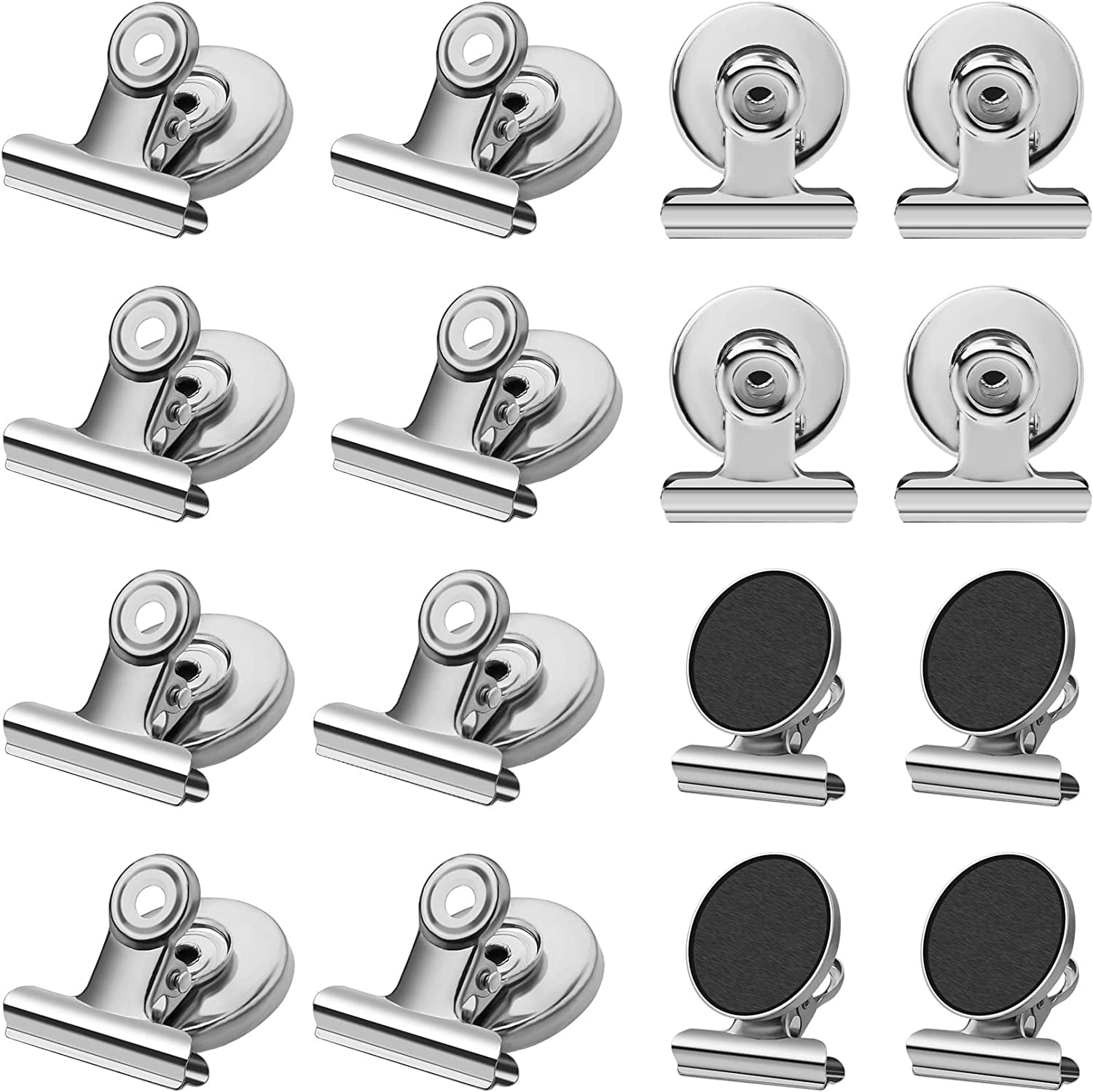 16Pack Fridge Magnets Refrigerator Magnets Magnetic Clips with Black ...