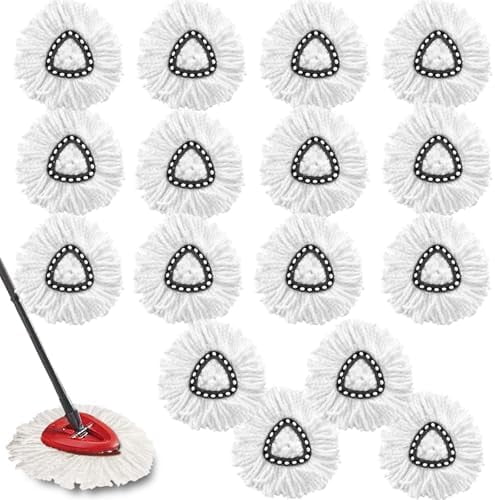 16Pack Spin Mop Replacement Heads, 100% Microfiber Mop Head Replacement ...