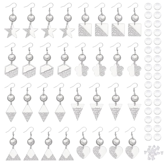 16Pairs 8Styles Earrings Wire Hooks Blanks DIY Earring Making Kits ...