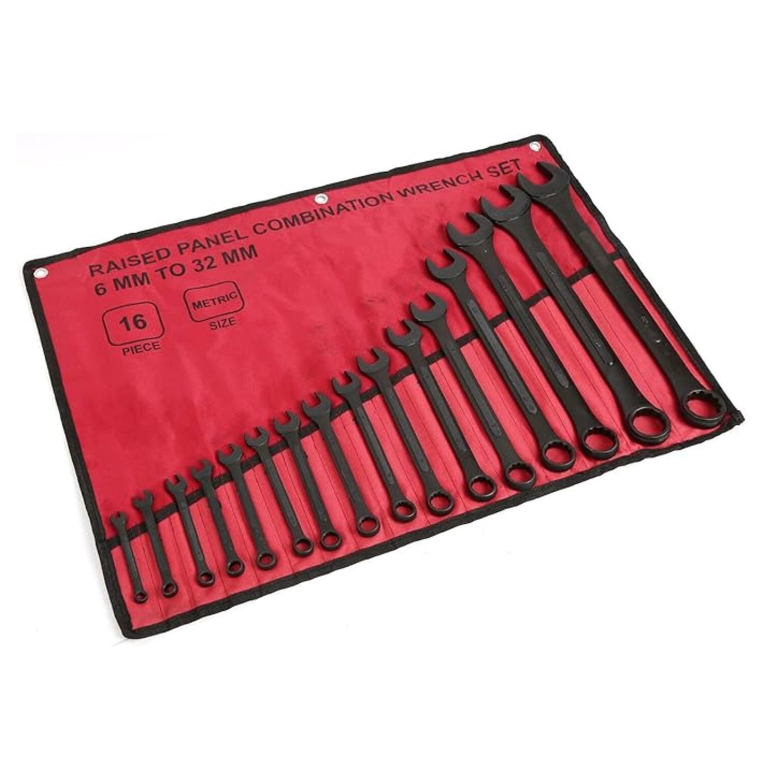 16Pc Raised Panel Combination Wrenches Set 12-Point Metric Wrench Set 6 ...