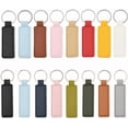 16Pcs 16 Styles PU Leather Keychain with Alloy Rings Mixed Color 95 ...