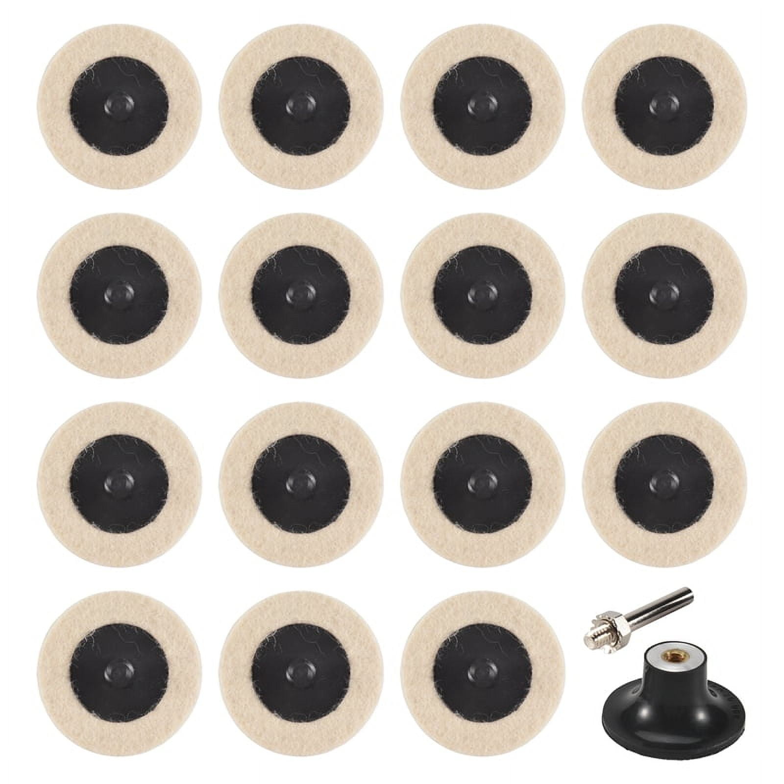 16Pcs 2 Inch Fabric Disc Polishing Buffing Pads Wheels Holder With 1/4 ...