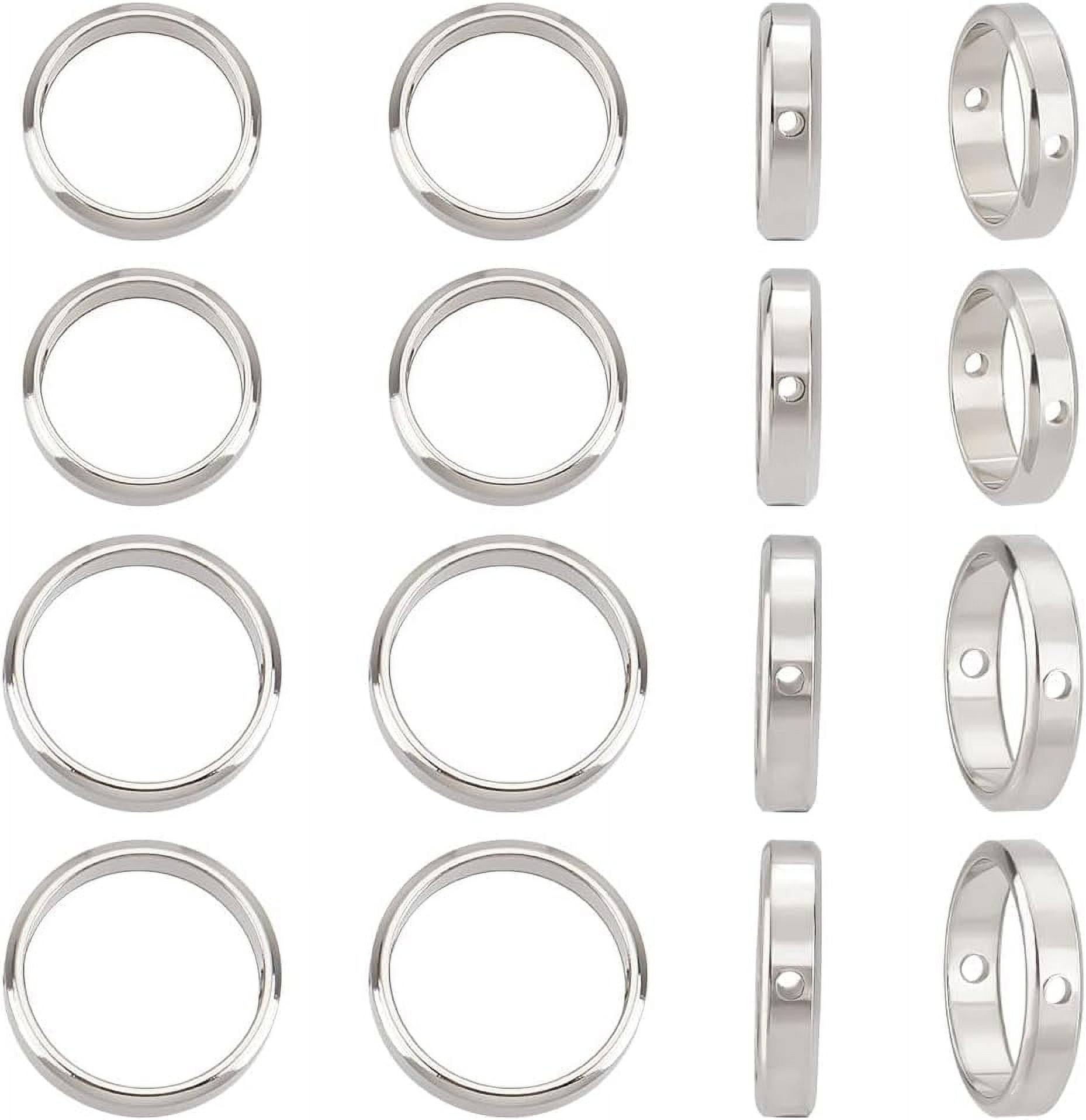 16Pcs 2 Sizes Bead Frame Double Hole Frame Spacer Beads 12/14mm 201 ...