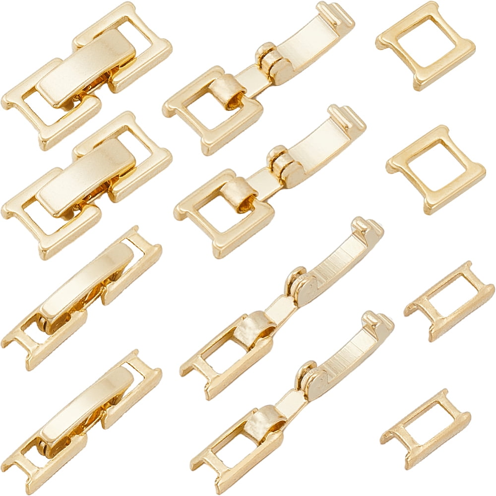 16Pcs 2 Styles Eco-Friendly Brass Watch Band Clasps Long-Lasting Plated ...