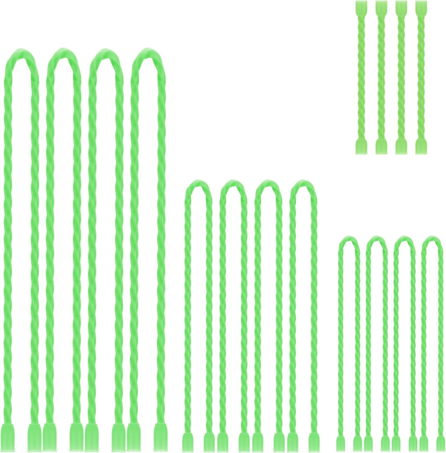 16Pcs 3-24Inch Silicone Cable Ties Reusable Steel-Core Silicone Twist ...