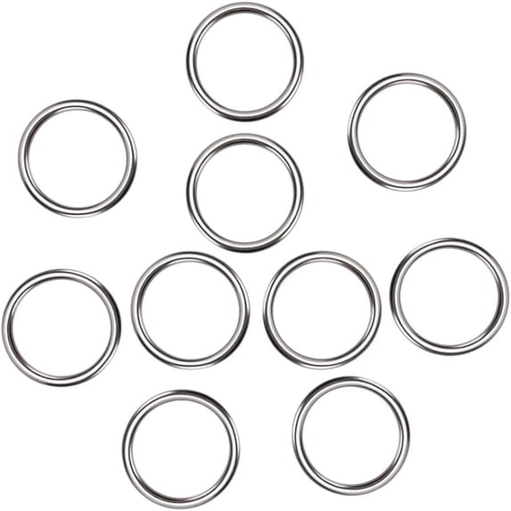 16Pcs 304 Stainless Steel Linking Rings Round Ring Solid Stainless ...