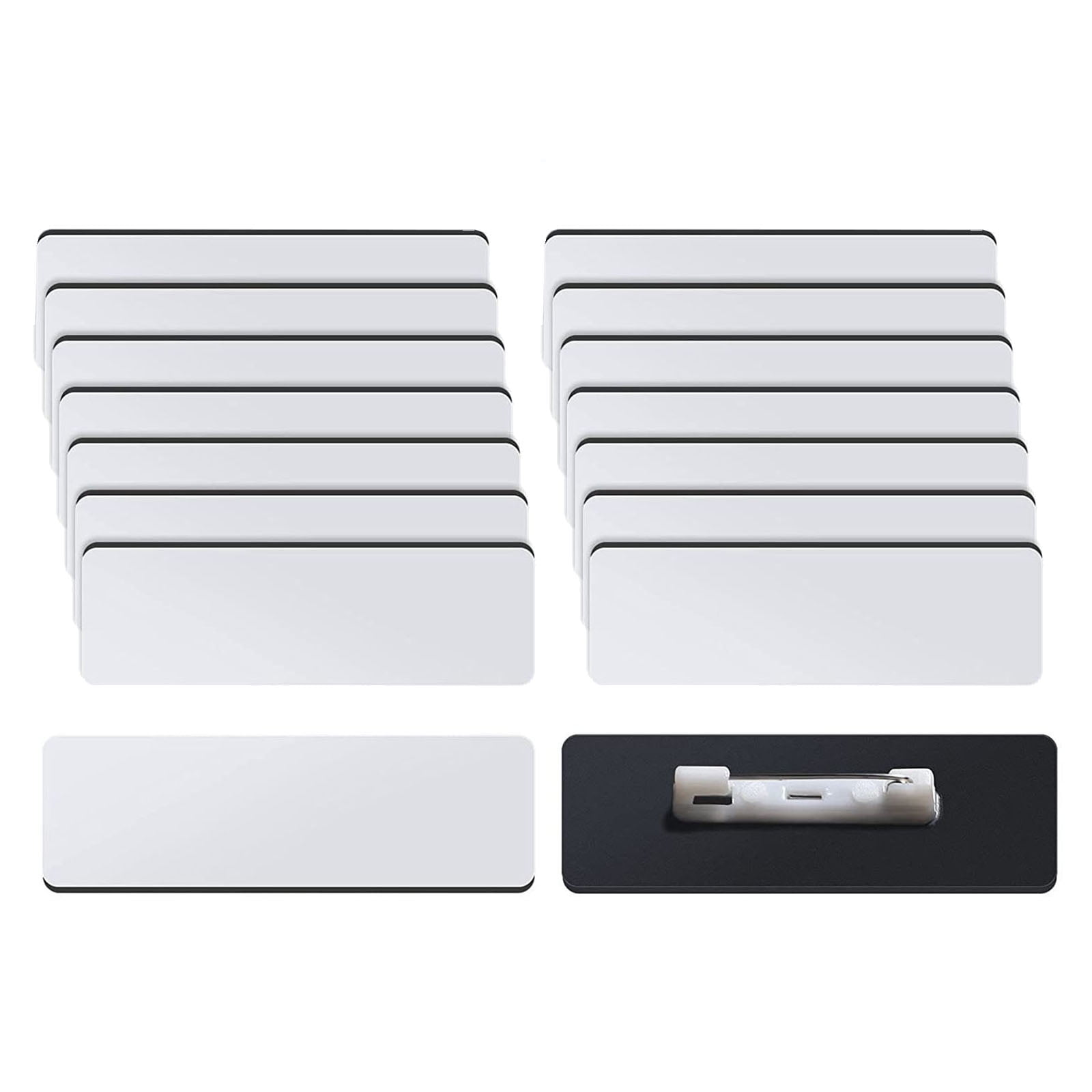 16/32Pcs Sublimation Name Tags, DIY Blank ID Badges with Pins ...