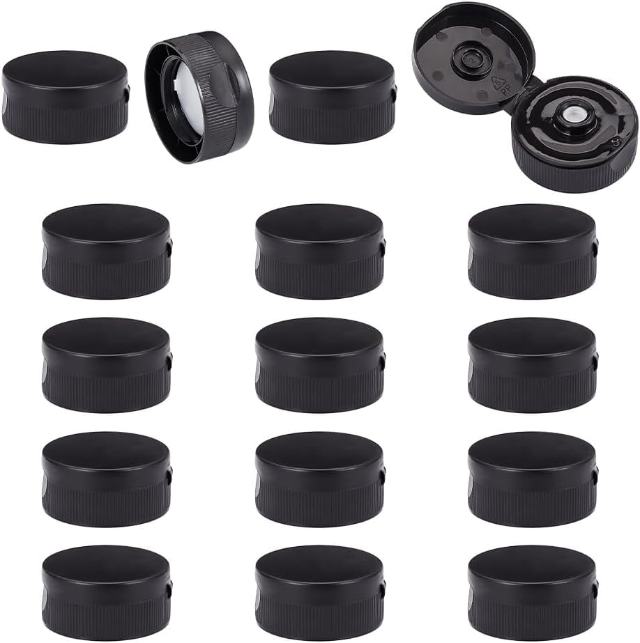 16Pcs 38/400 Black Flip Top Caps With 0.4 Inch Orifice Replacement Flip ...