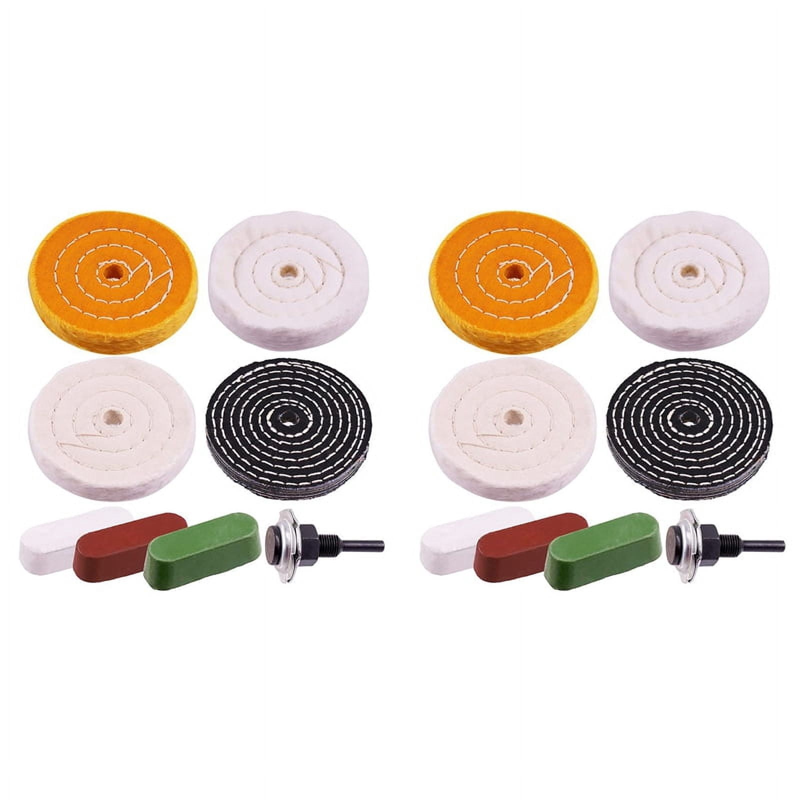 16Pcs 4 Inch Polishing Wheels Pad Denim Wheels with 6Pcs Polishing ...