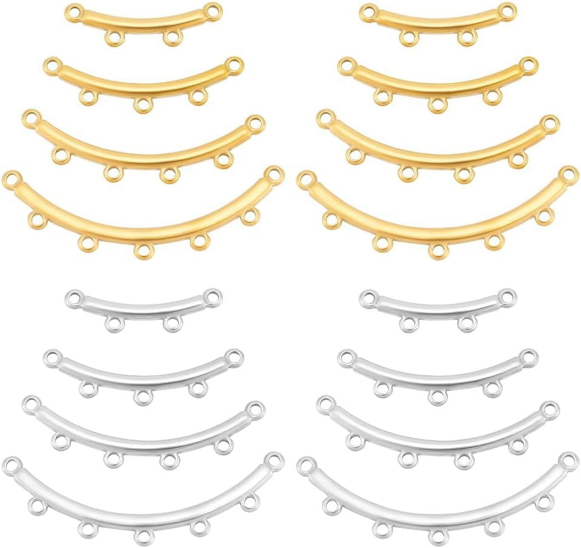 16Pcs 4 Styles 304 Stainless Steel Multi-Strand Links Golden Curved ...