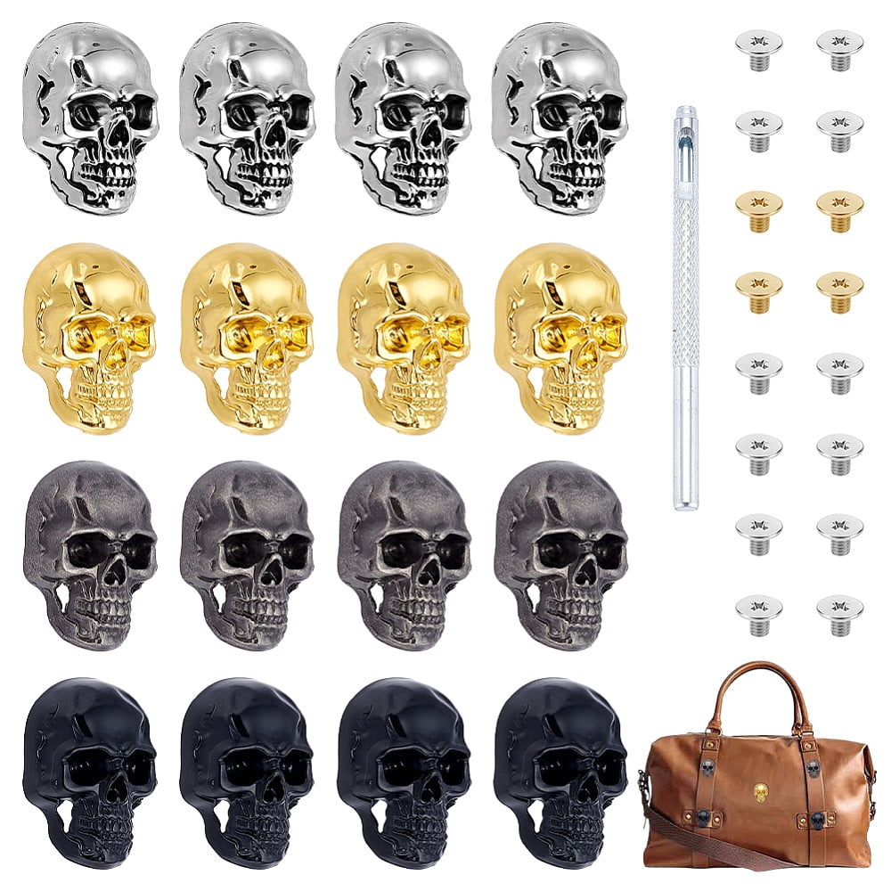 16Pcs 4 Styles Alloy Decorative Rivets with 1Pc High Carbon Steel ...