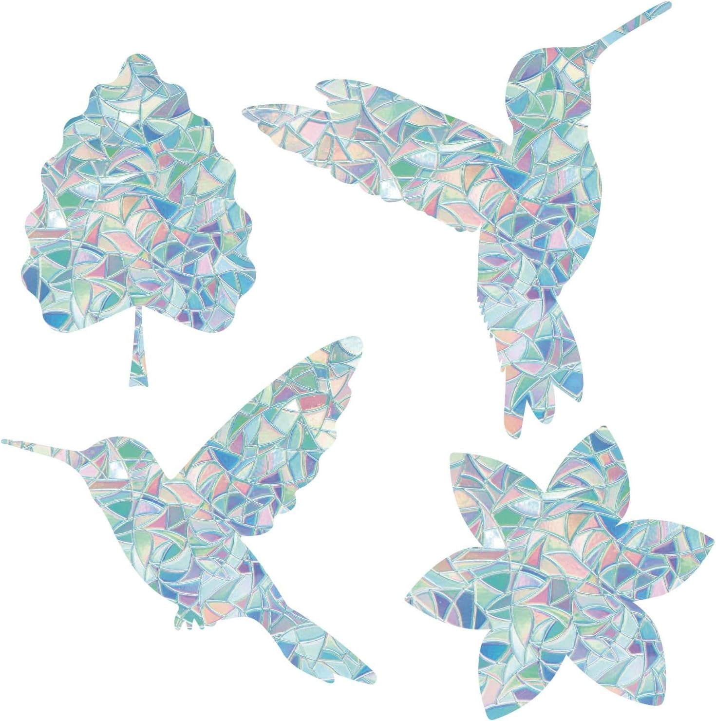 16Pcs 4 Styles Bird Window Stickers Tree Flower Static Window Cling ...