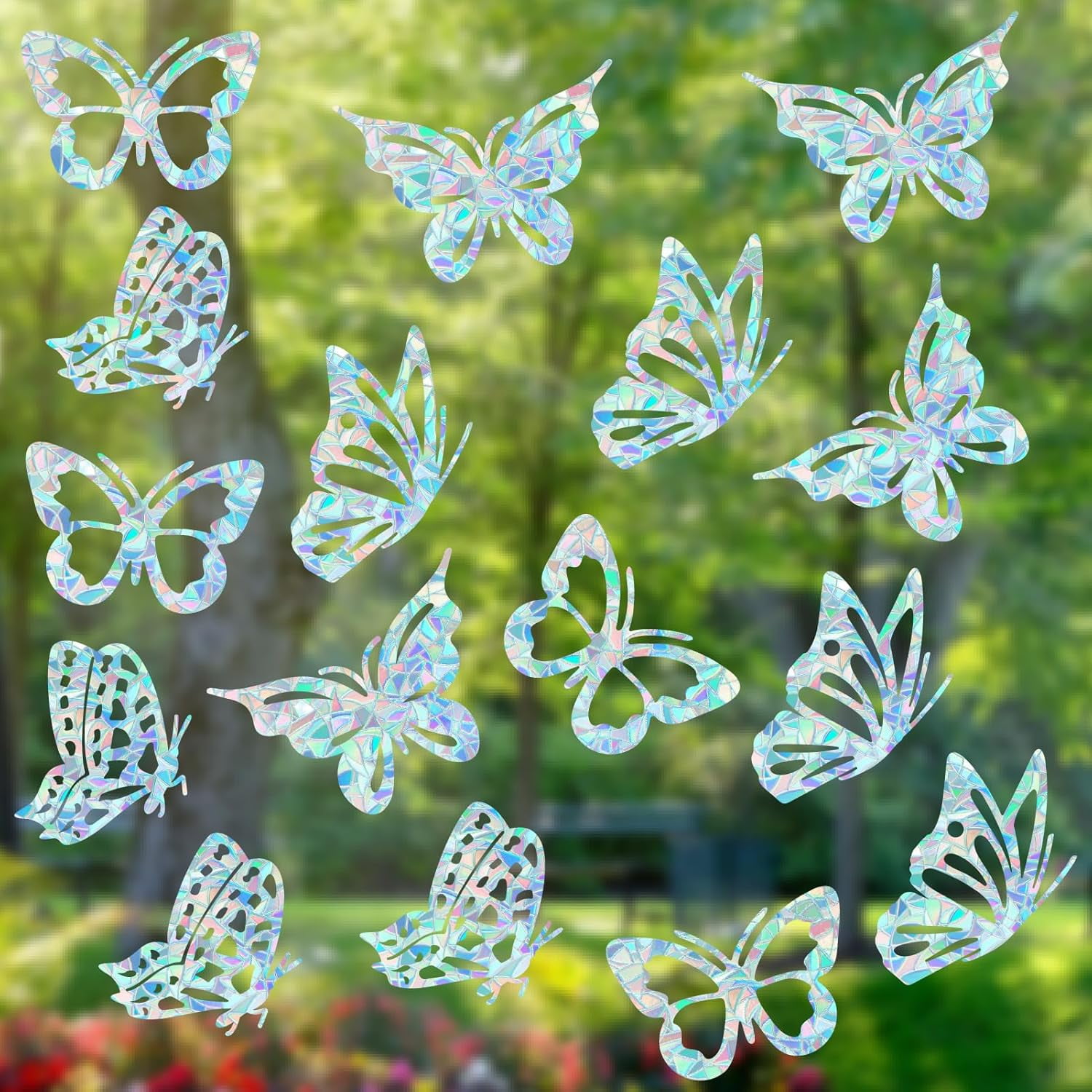 16Pcs 4 Styles Butterfly Window Clings Rainbow Window Stickers Static ...