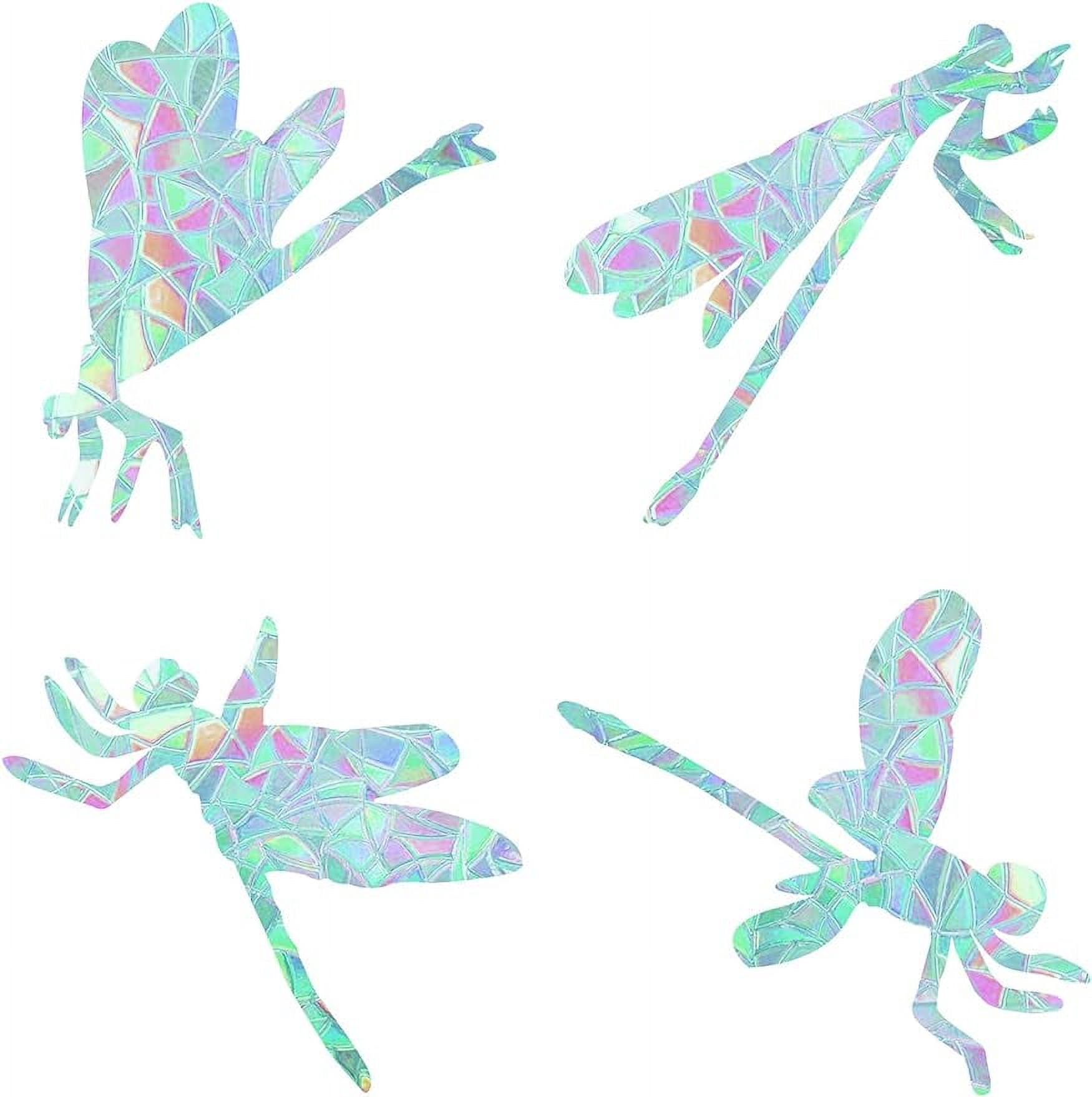 16Pcs 4 Styles Dragonfly Rainbow Window Clings Collision Proof Static ...
