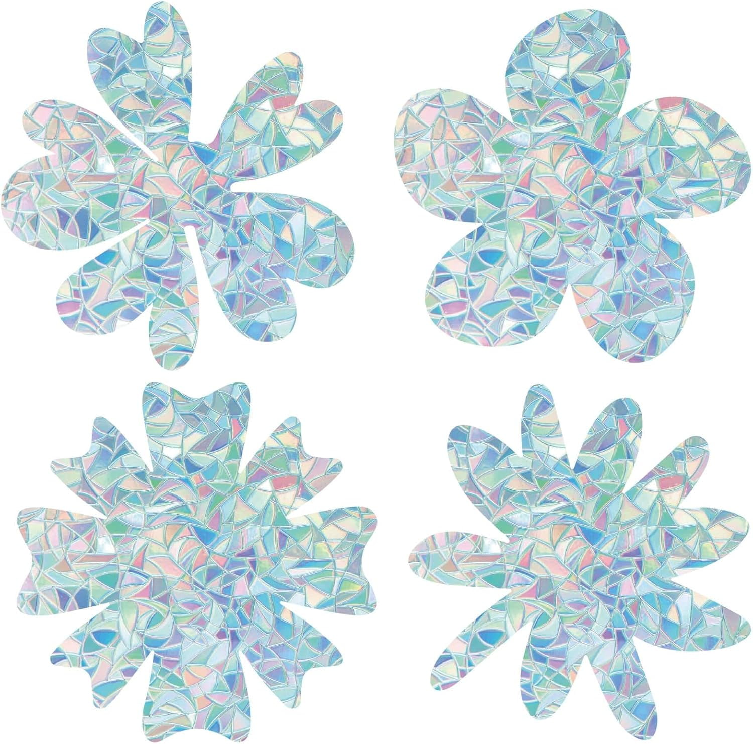 16Pcs 4 Styles Flower Window Clings Floral Rainbow Window Decals Static ...