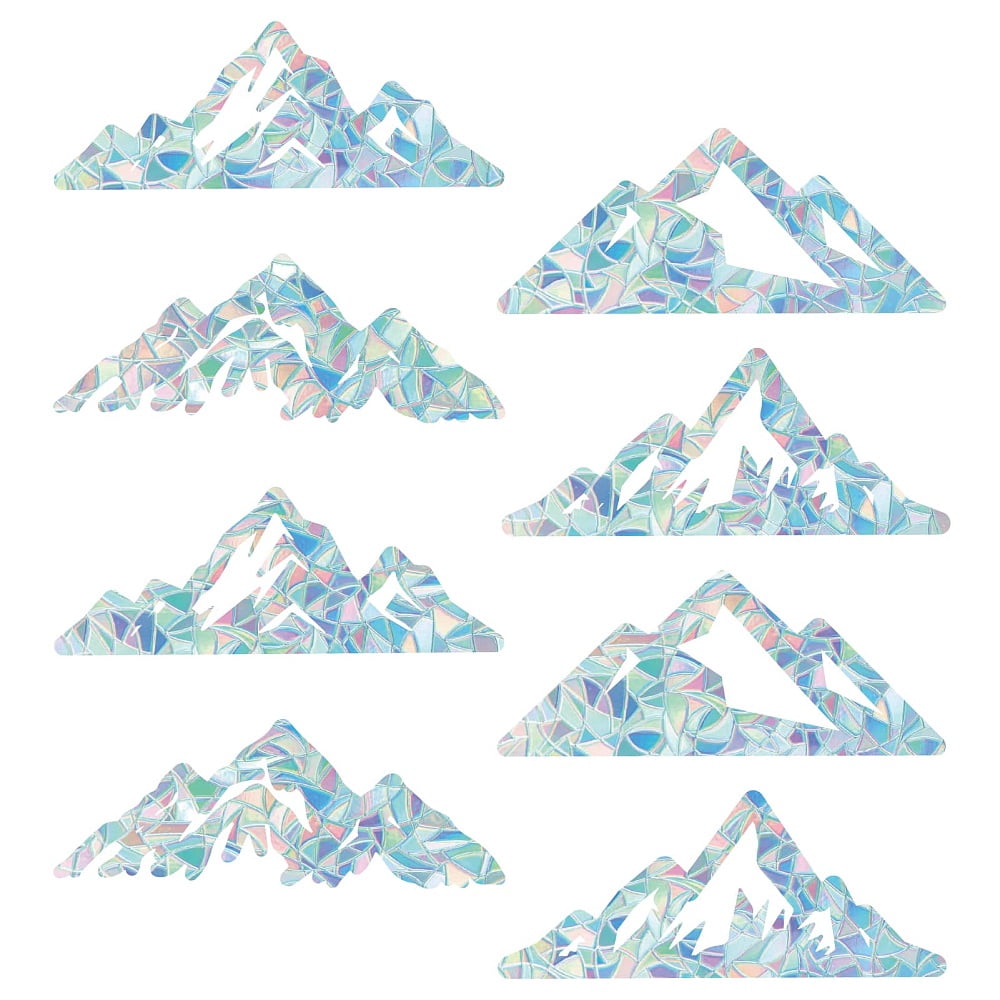 16Pcs 4 Styles Mountain Rainbow Window Clings Glass Decals Non-Adhesive ...
