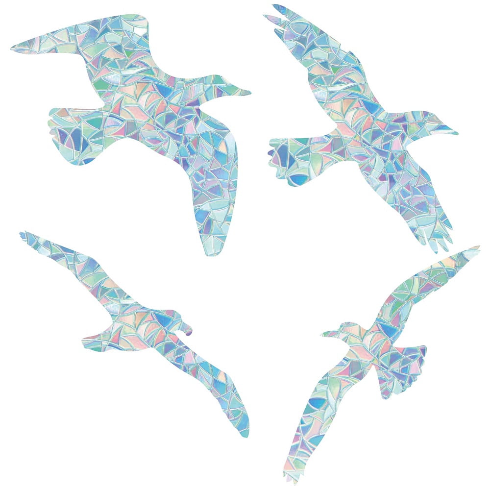16Pcs 4 Styles Waterproof Plastic Colored Laser Stained Window Film ...