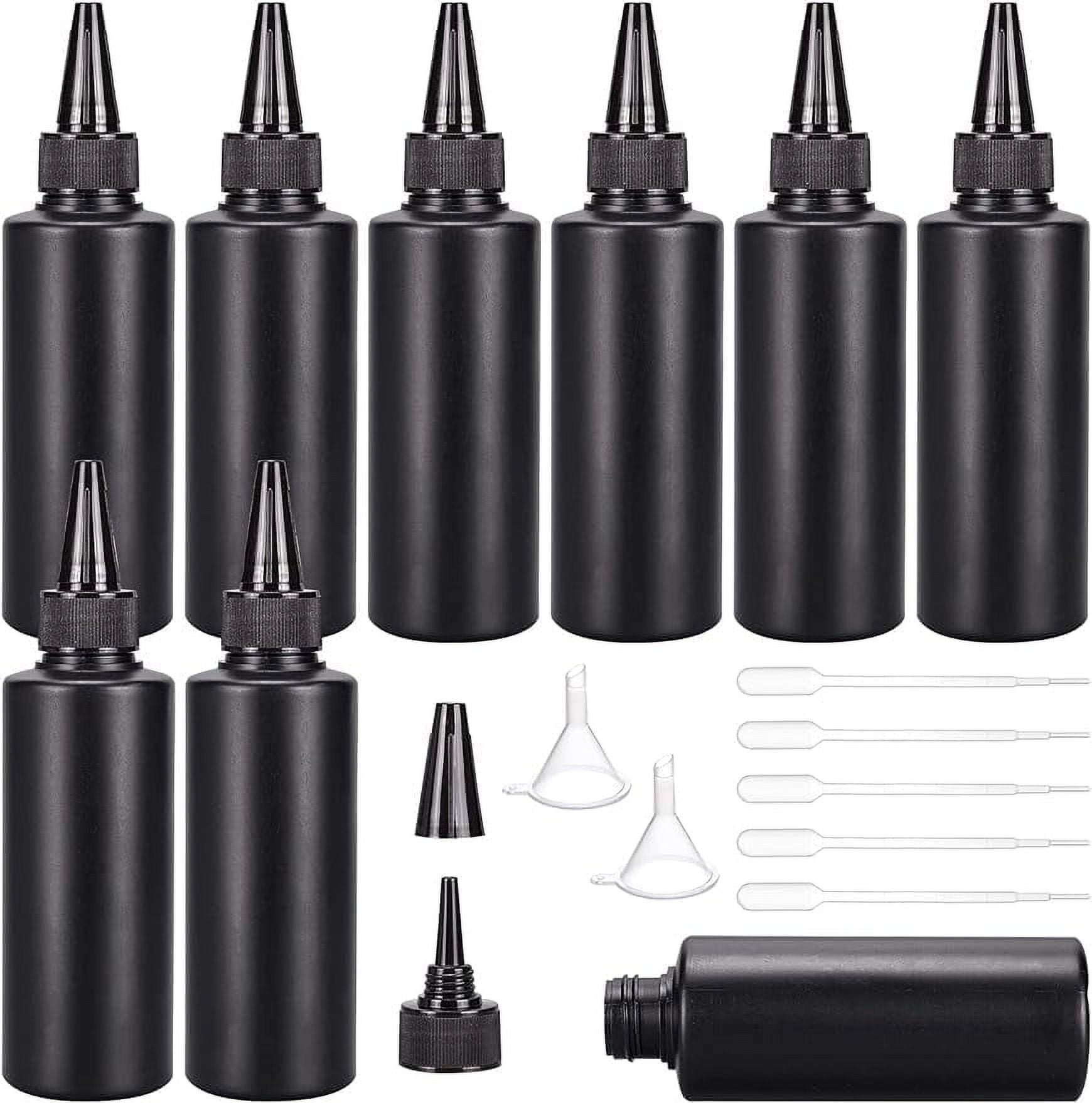 16Pcs 5oz Black Plastic Squeeze Bottles Dispensing Condiment Bottles ...