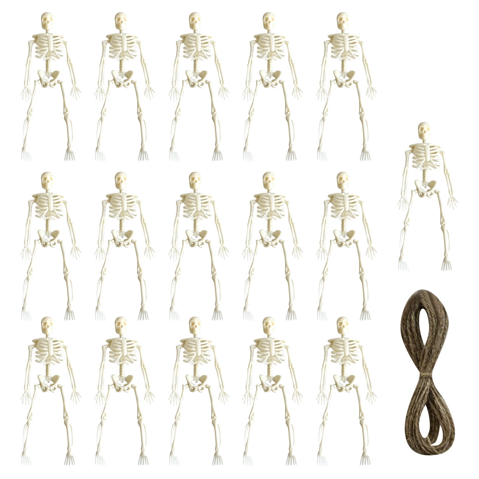 16Pcs 6 Inch Posable Skeleton Figurines, Halloween Horror Home Decor ...