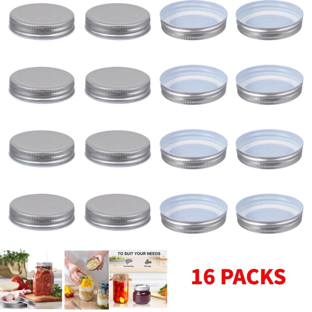 16Pcs 70mm Practical Air Tight One-piece Type Tinplate Secure Mason Jar ...