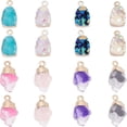 16Pcs 8 Color Druzy Resin Pendants Imitation Quartz with Top/Edge Light ...