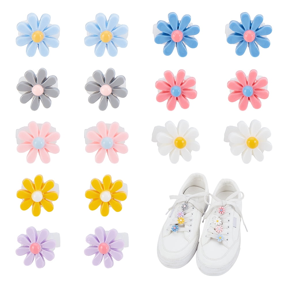 16Pcs 8 Color Plastsic Resin Shoes Clips Flower Mixed Color 16mm 2pcs ...