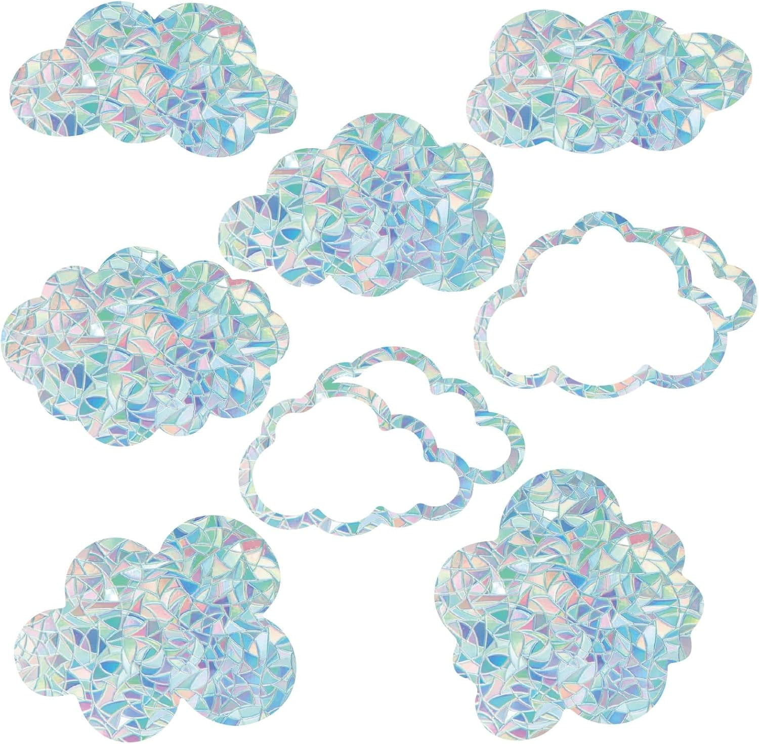 16Pcs 8 Styles Cloud Rainbow Window Stickers Window Clings Static Vinyl ...