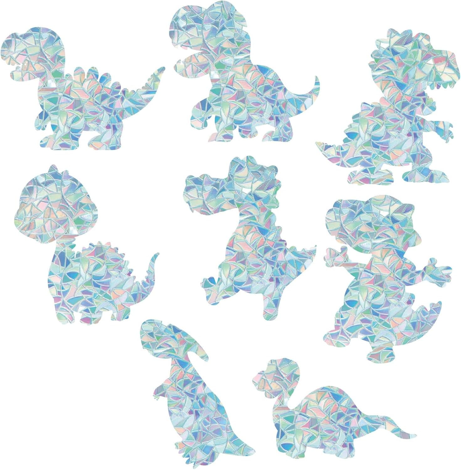 16Pcs 8 Styles Dinosaur Window Clings Static Rainbow Window Stickers 3D ...