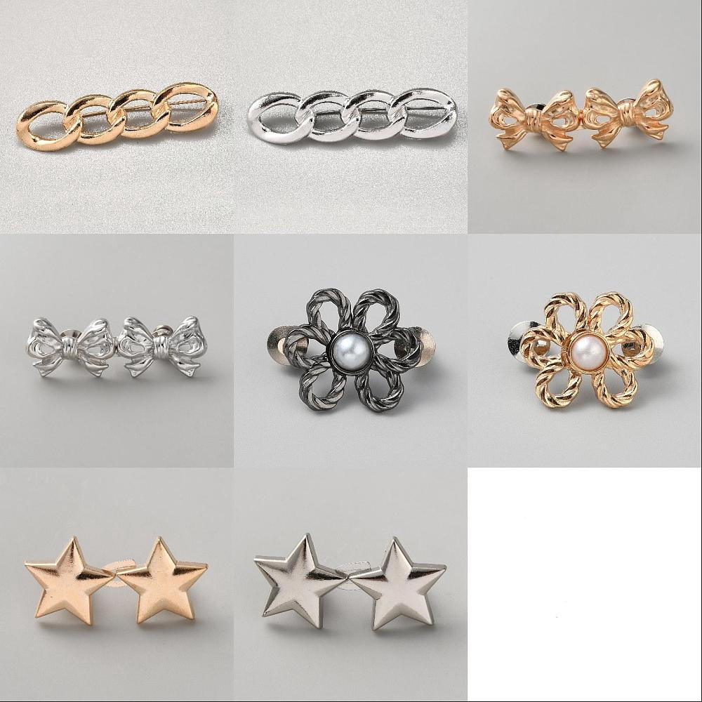 16Pcs 8 Styles Zinc Alloy Adjustable Jean Button Pins Waist Tightener ...