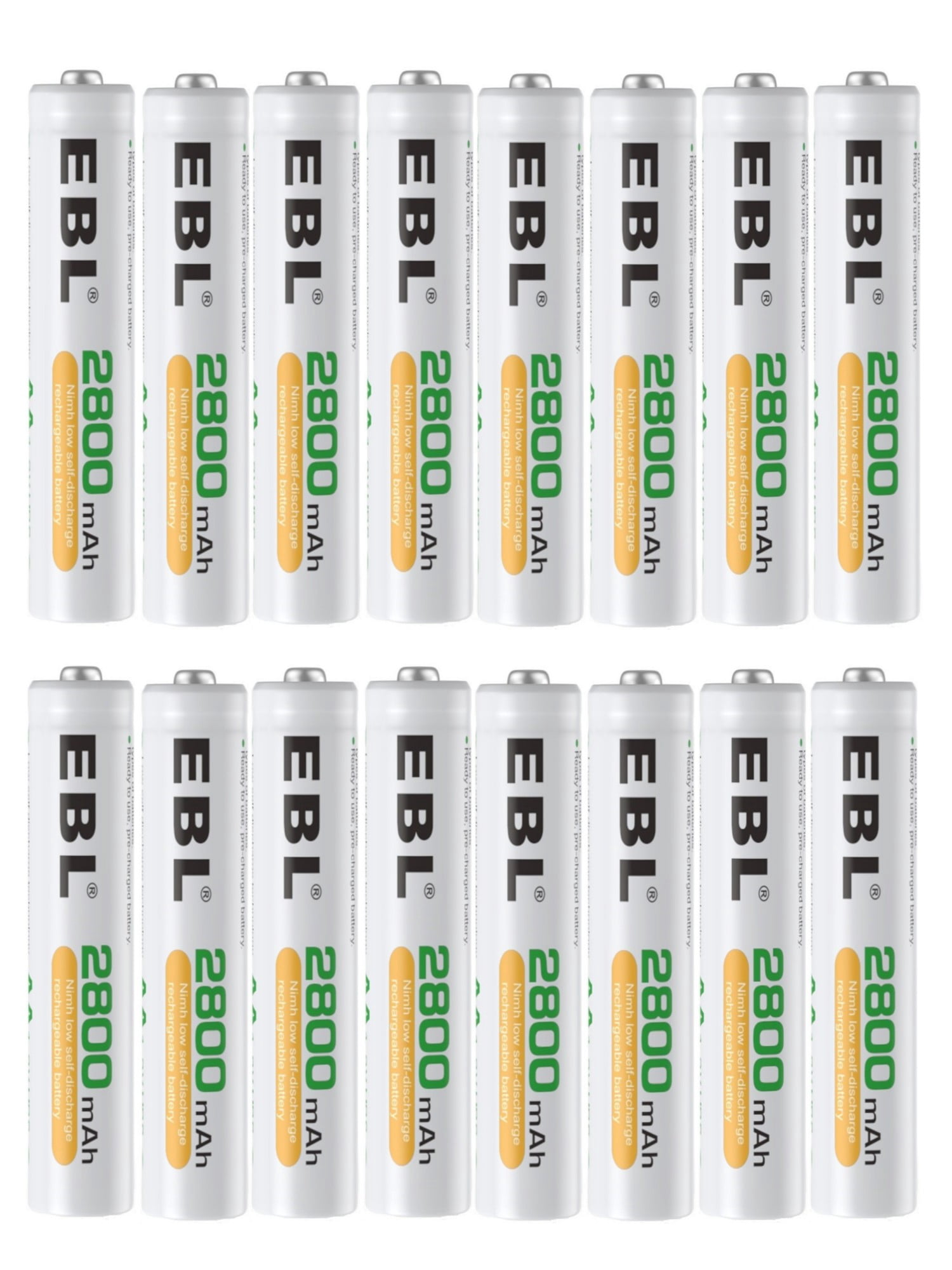 16Pcs AA Batteries Rechargeable 1.2V 2800mAh Ni-Mh Battery - Walmart.com