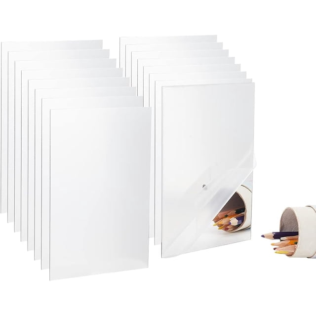 16Pcs Acrylic Mirror Sheets 6x4 Inch Rectangle Adhesive Mirror Tiles ...
