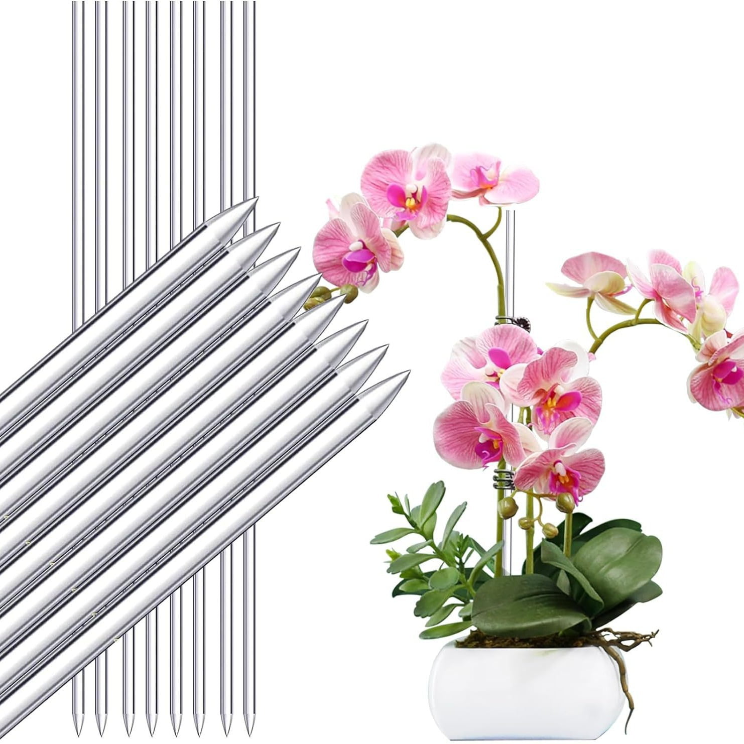 16Pcs Acrylic Plant Stakes,15.7 Inch Clear Orchid Stakes Reusable Plant ...