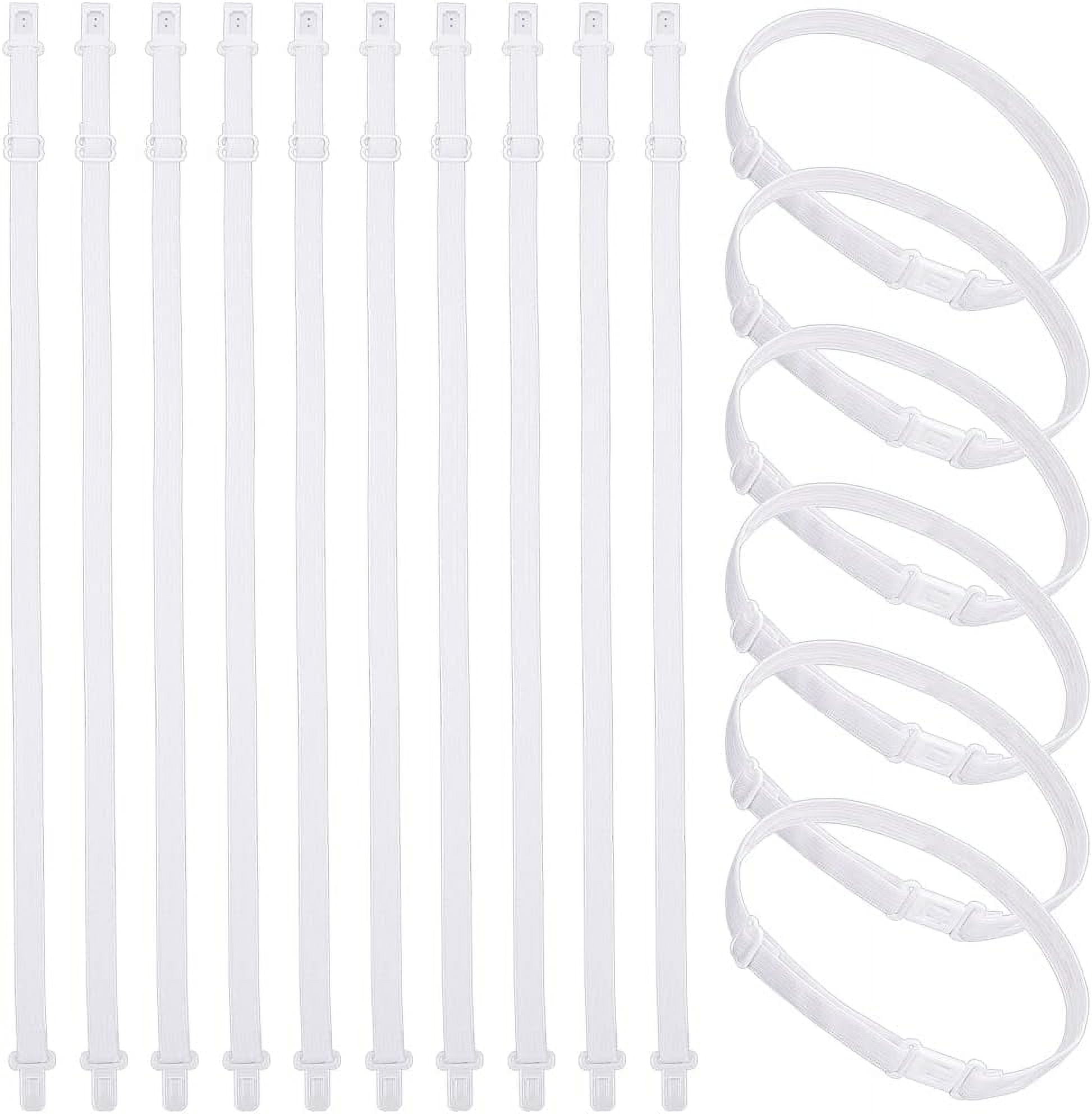 16Pcs Adjustable Polyester Elastic Tie Extender Bands with Plastic ...