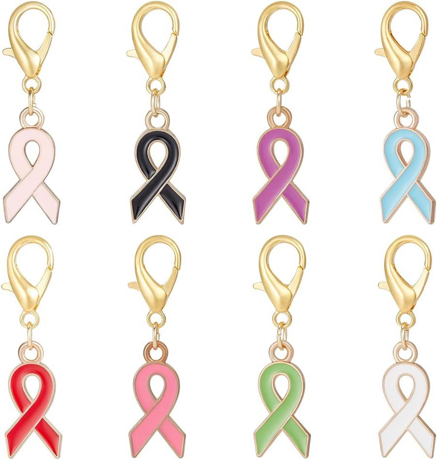 16Pcs Alloy Enamel Awareness Ribbon Stitch Markers 8 Colors Awareness ...